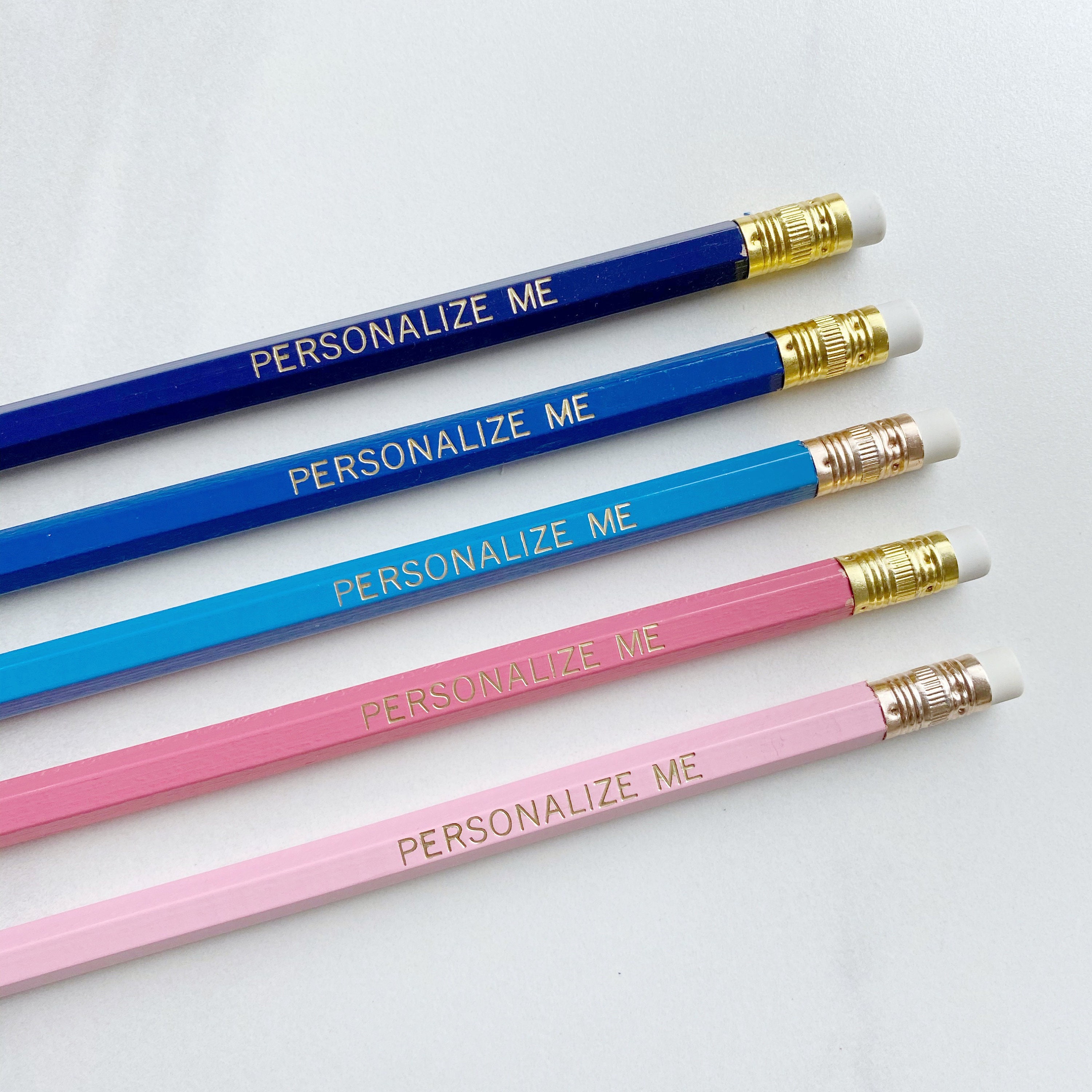 Navy Pink Personalized Pencils Custom Pencils Happy Set | Etsy