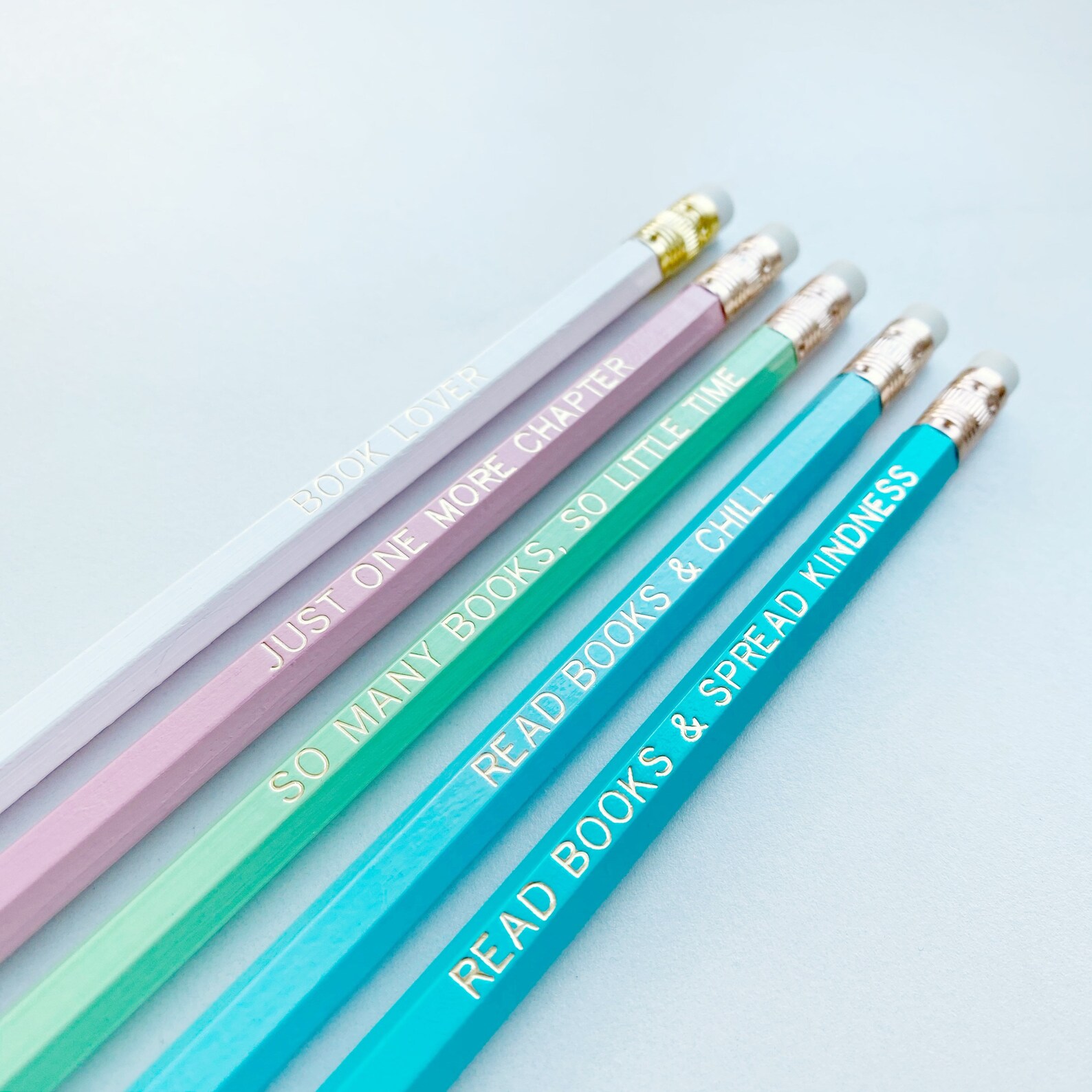 Book Lover Pencil Set Bookworm Stocking Stuffer Gifts | Etsy