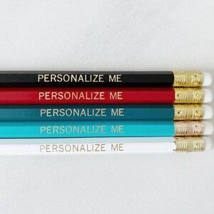 Red Teal Custom Personalized Pencils Set of 5 Mix & Match birthday Gift ...