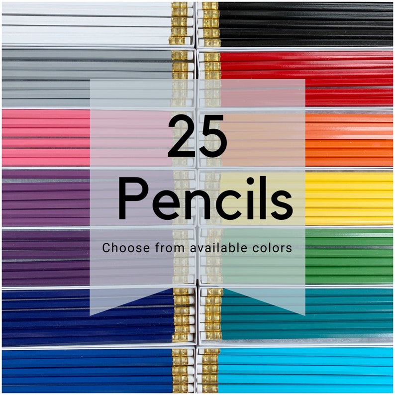 Custom 25 Personalized Pencils Bulk Order Custom Pencils | Etsy