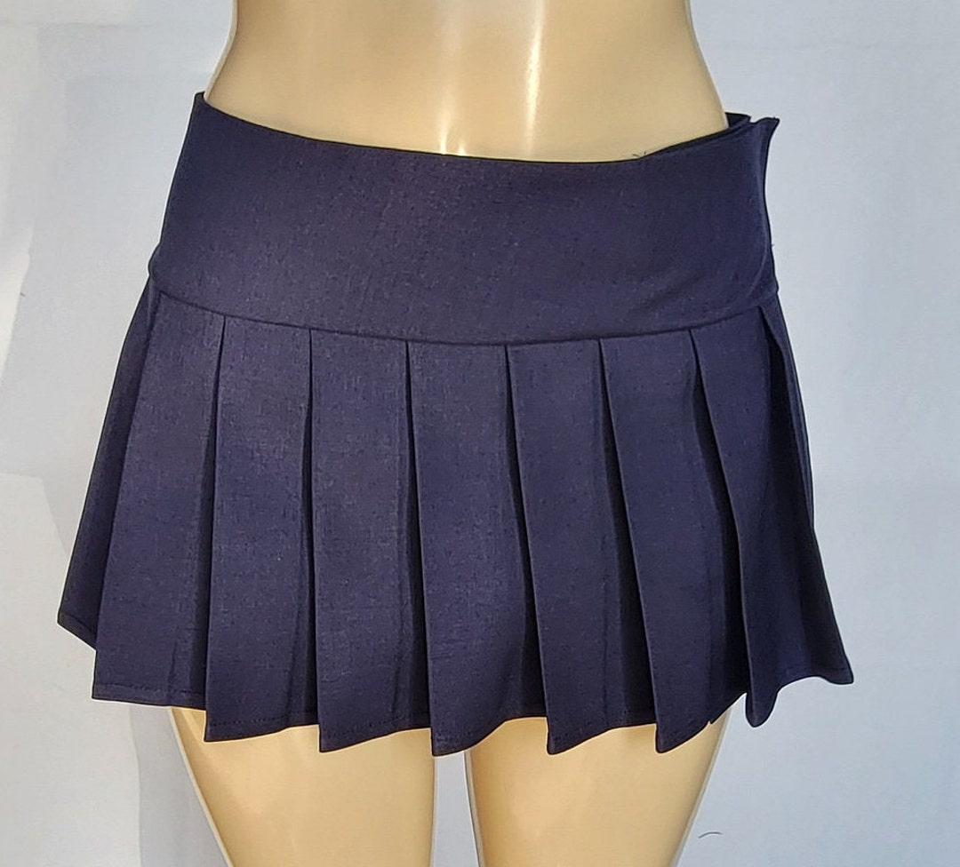 MICRO MINI Skirt Plaid Pleated navy - Etsy
