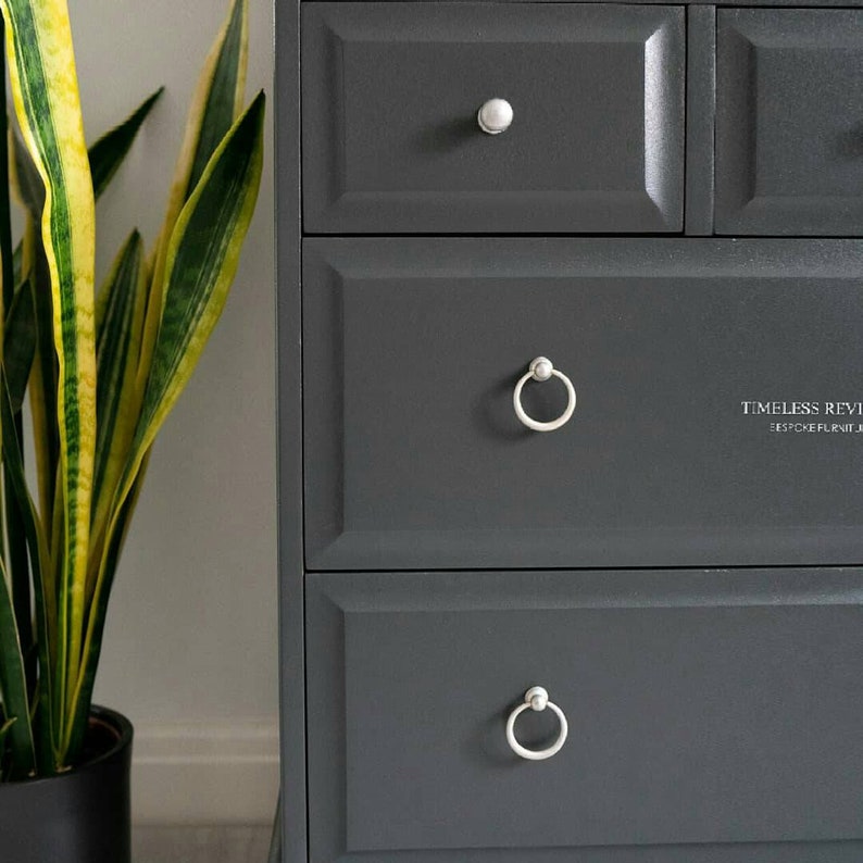Vintage Dark Grey Chest of Drawers vintage Tallboy Drawers - Etsy UK