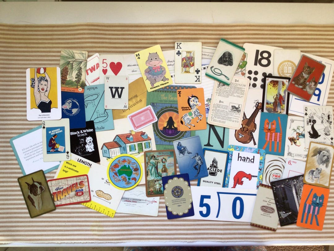 50 Cards for Junk Journals - Etsy