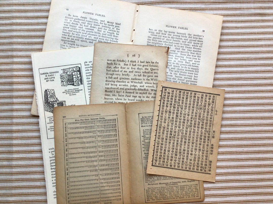 Vintage & Antique Neutral Paper Collage Bundle - Etsy