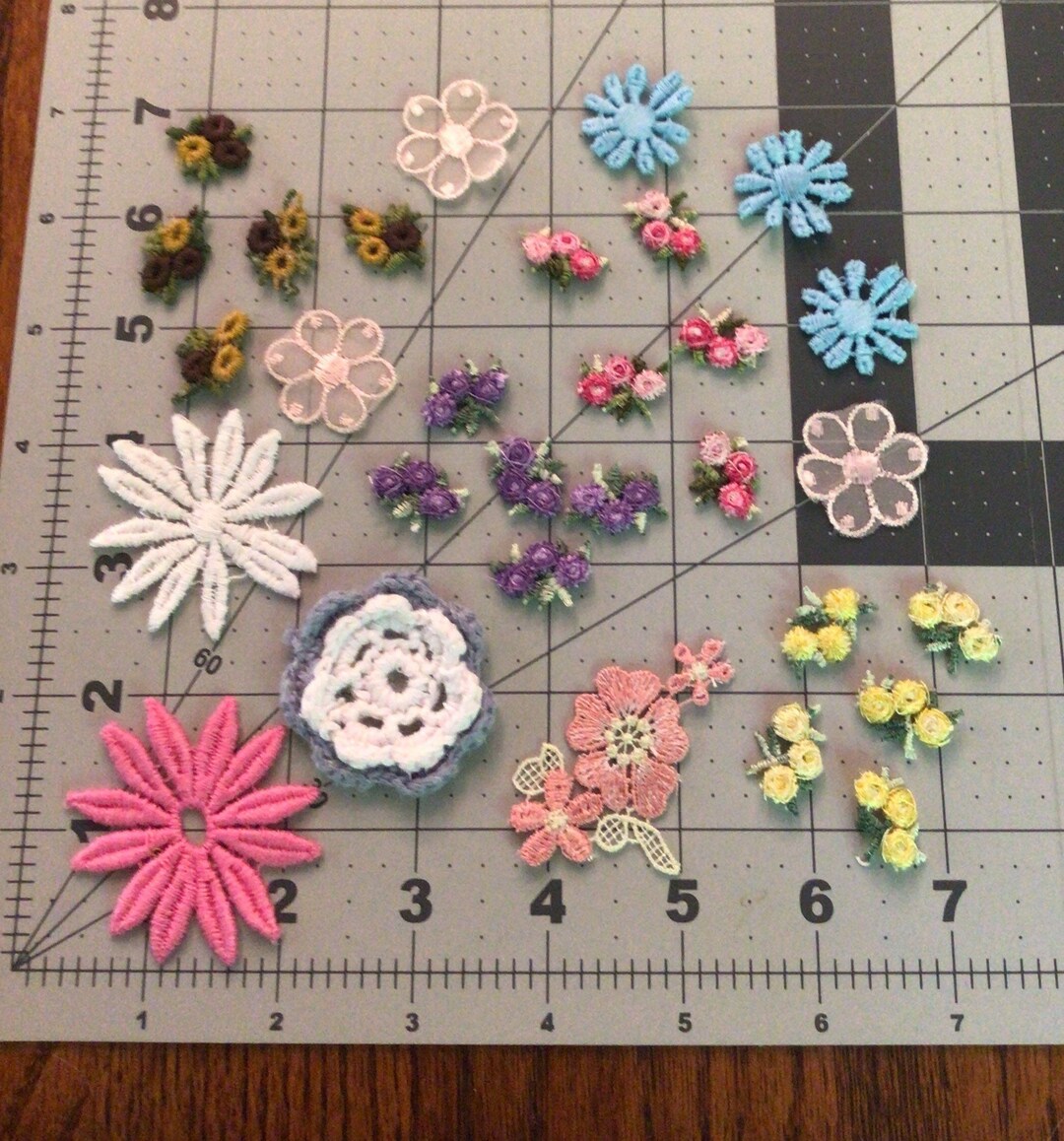 Embroidered Flower Bundle - Etsy