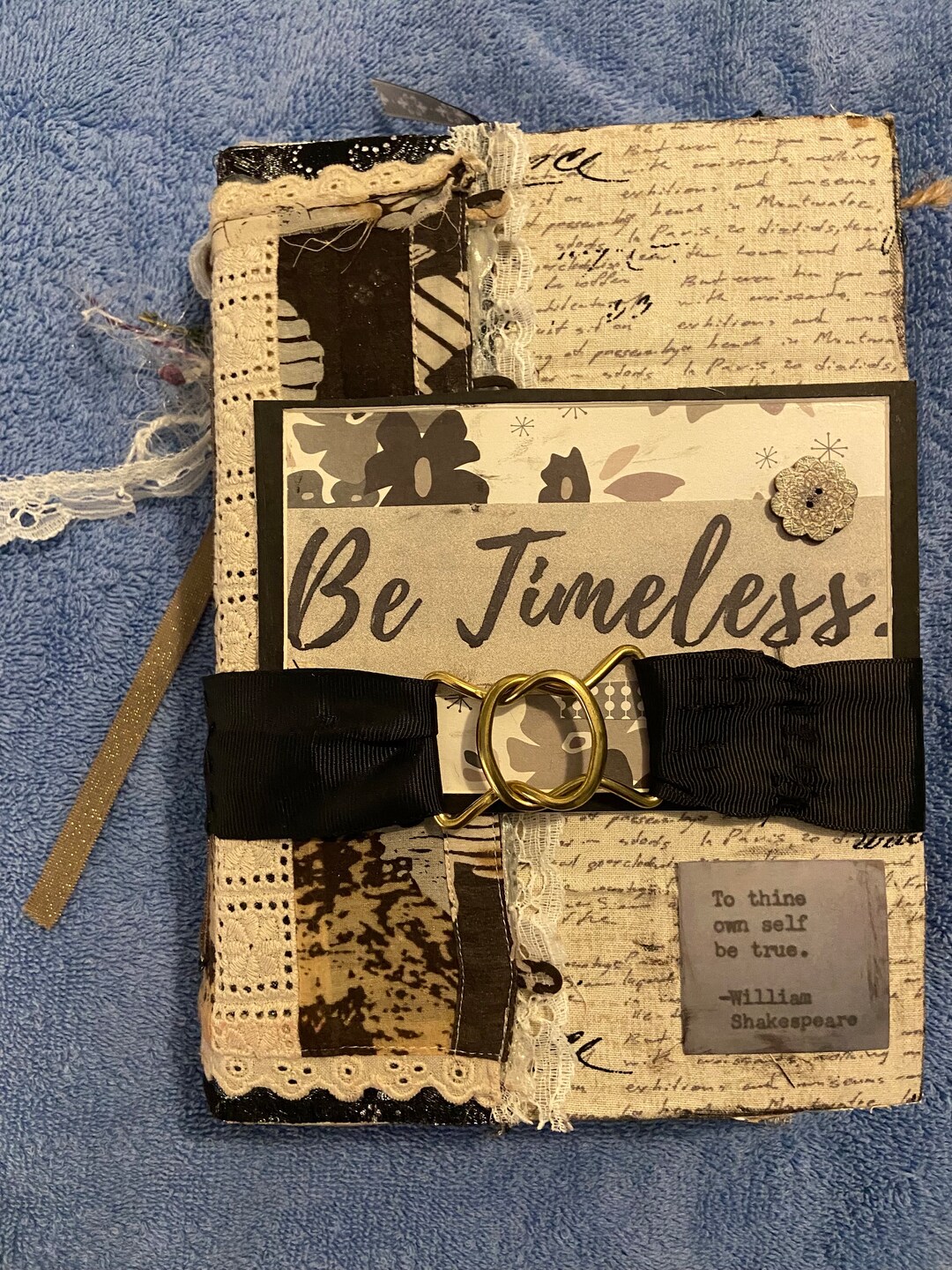 Be Timeless Decorated Handmade Personal Junk Journal, Upcycled Gender ...