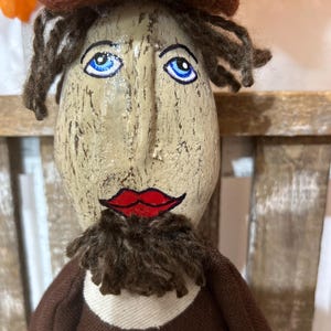Primitive Colonial Man Cloth Art Doll, Thanksgiving Decor, Art Doll ...