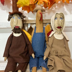 Primitive Colonial Man Cloth Art Doll, Thanksgiving Decor, Art Doll ...