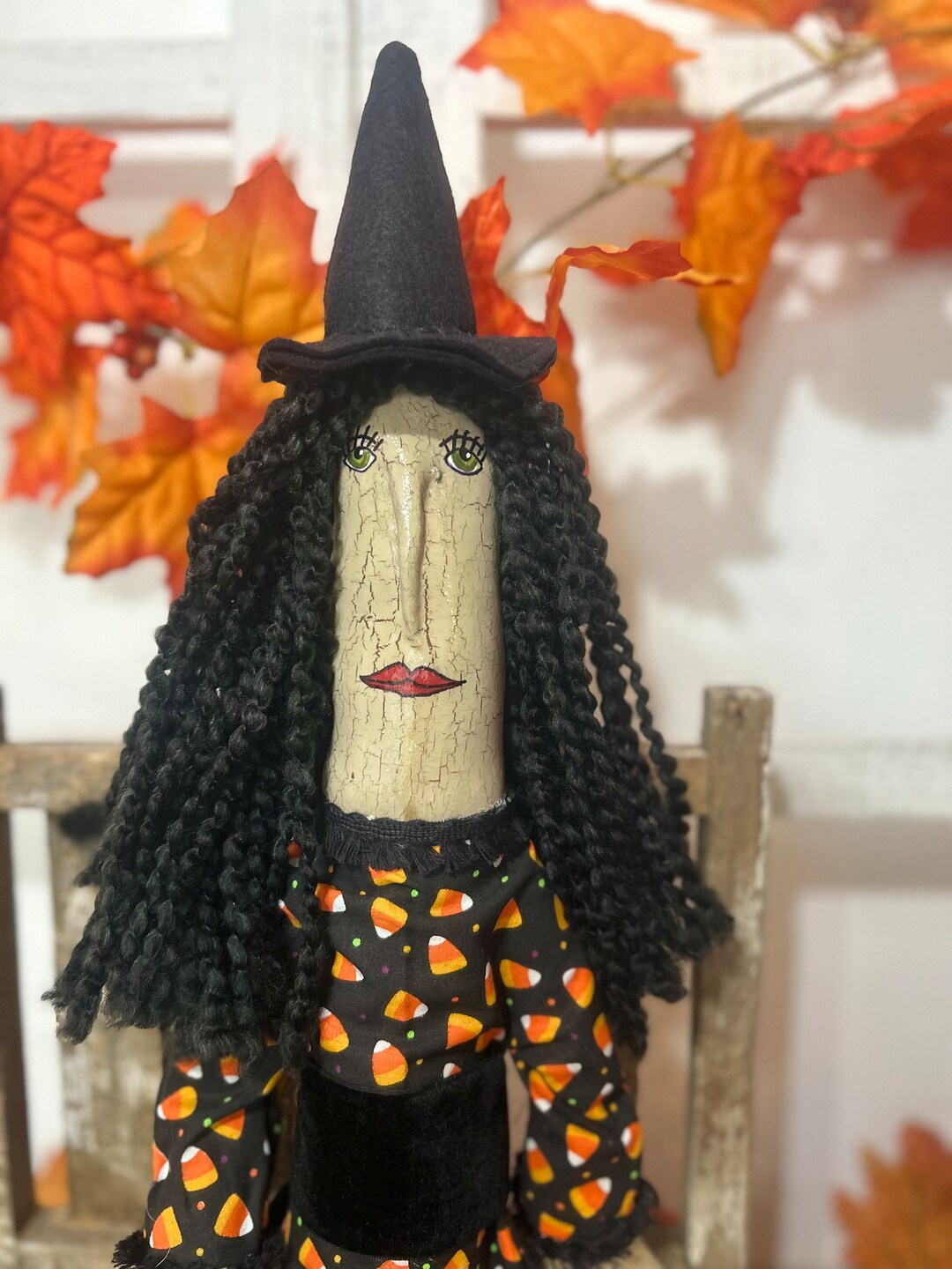 Primitive Halloween Witch Art Doll, Autumn Decor, Halloween Decor, - Etsy