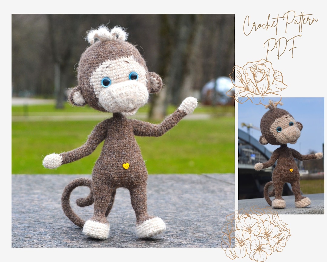Crochet Pattern: Little Monkey Toy PDF, Language English, Deutsch ...