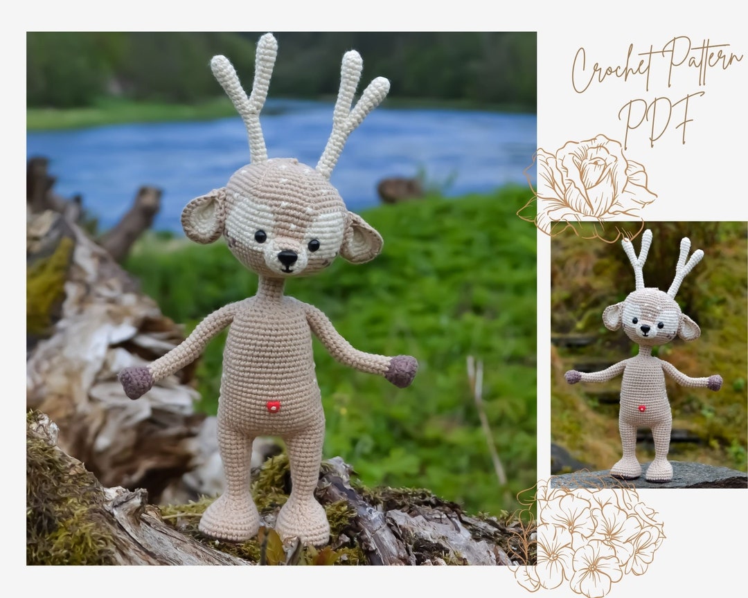 Crochet Pattern: Bambi the Reindeer Toy PDF Language English - Etsy
