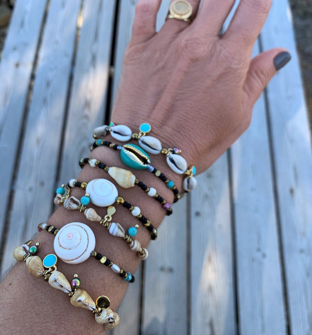 Sea Shell Bracelets, Aegean Island Seashell Charms, Greek Beach ...