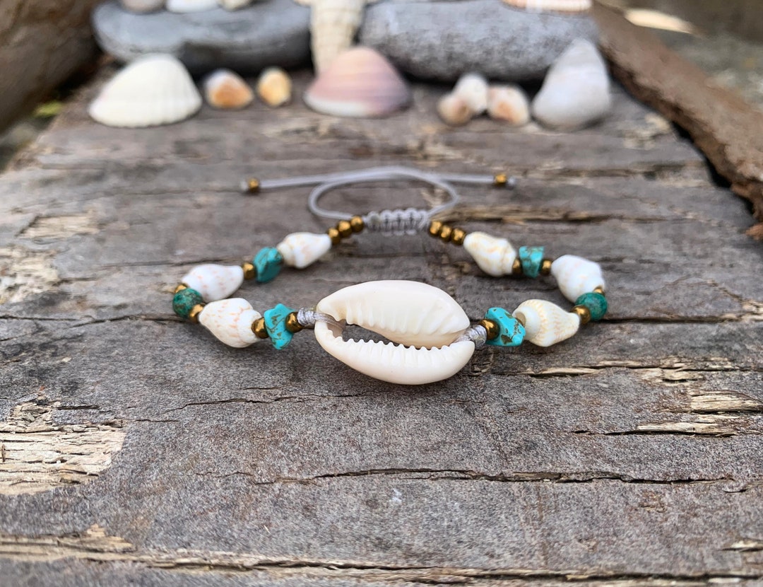 Sea Shell Bracelet, Aegean Sea Shells, Natural Cowrie Shell Jewelry ...