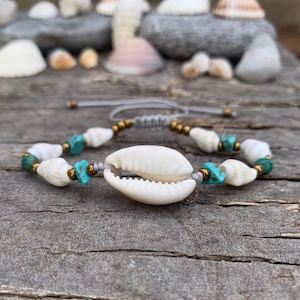 Sea Shell Bracelet, Aegean Sea Shells, Natural Cowrie Shell Jewelry ...