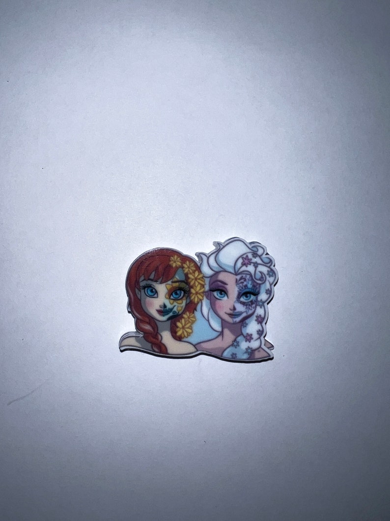 Frozen Sisters Sugar Skull Planar Resin Charm/ Hair Bow Charm/ Flat ...