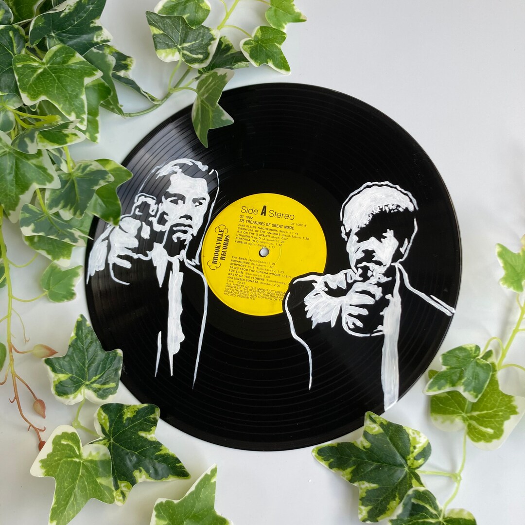 Painted Vinyl Record Pulp Fiction Art Quentin Tarantino Painting Movie ...