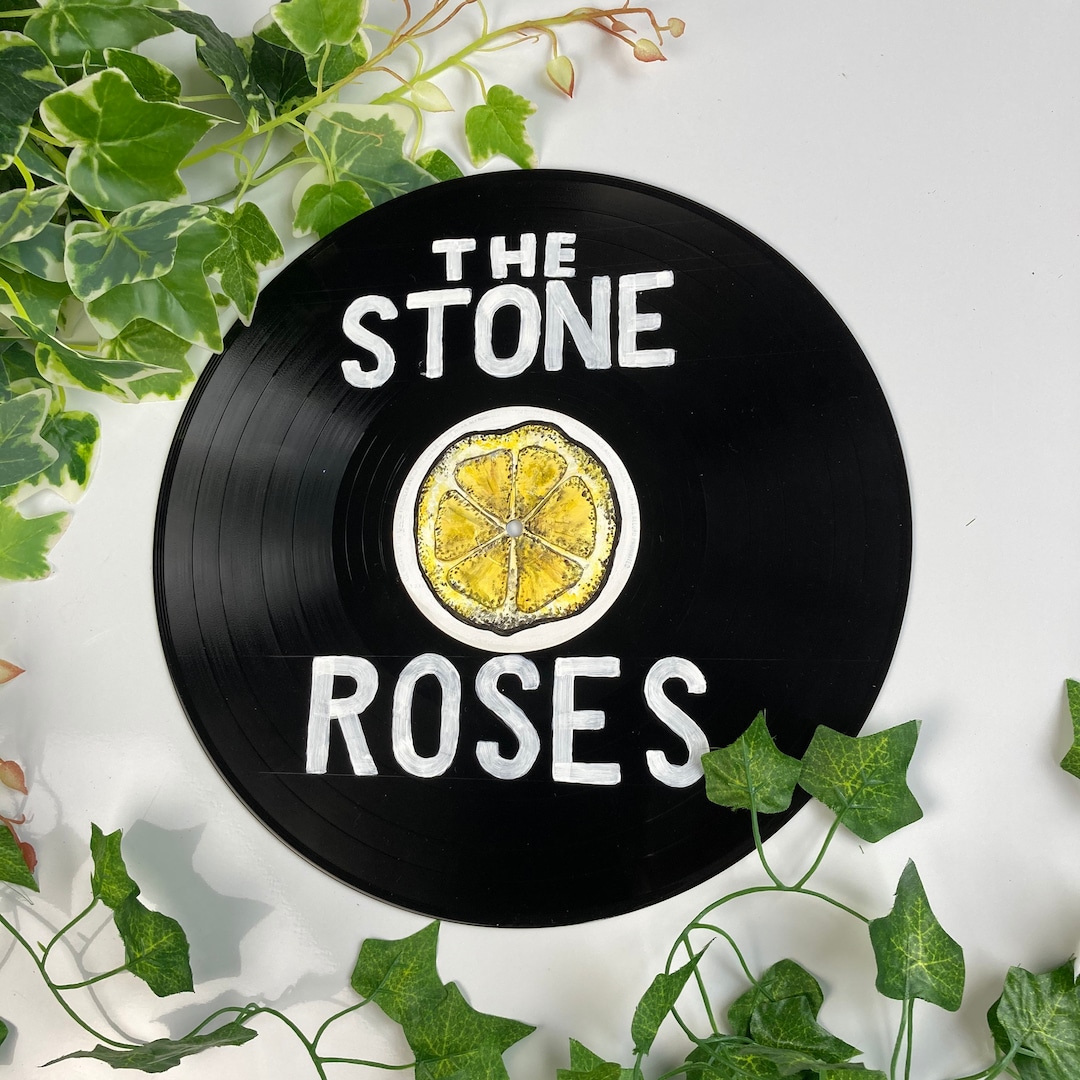 Painted Vinyl Record Stone Roses 80's Band Music Design Art - Handmade ...