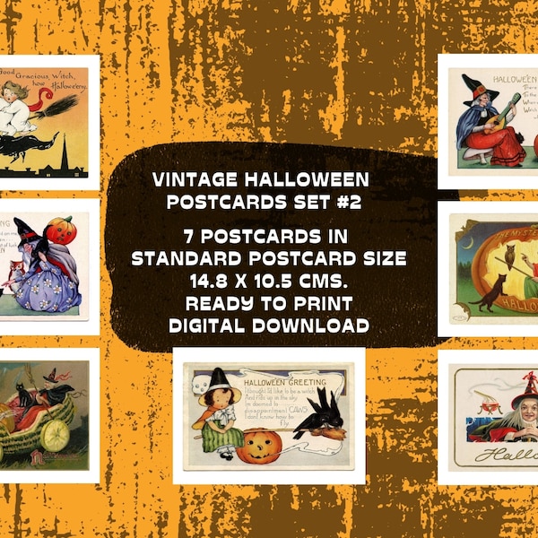 Halloween Postcards - Etsy