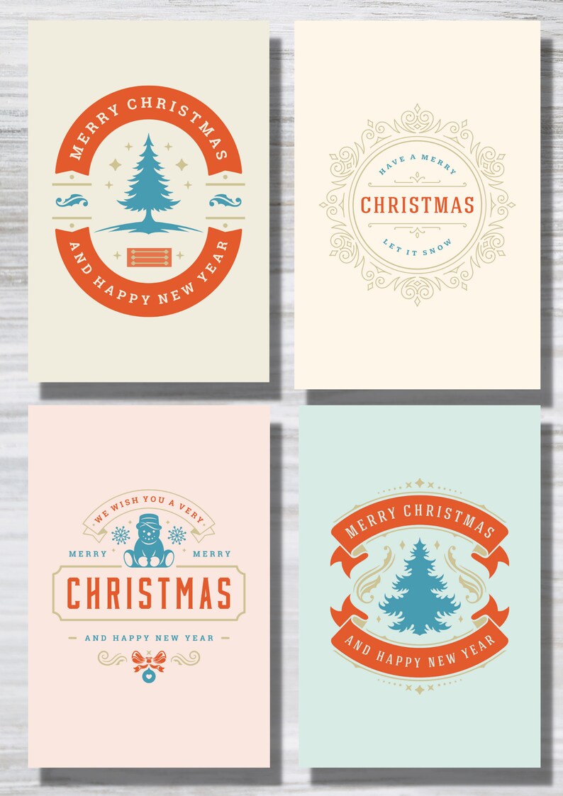 Vintage/retro Christmas Postcard Bundle Set#6, Total in 12 Postcards ...