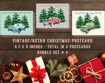Vintage/retro Christmas Postcard Bundle Set#6, Total in 12 Postcards ...