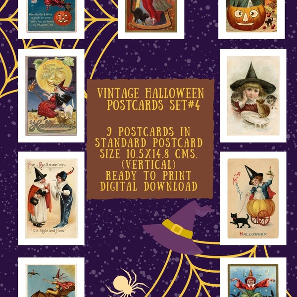 Halloween Postcards - Etsy
