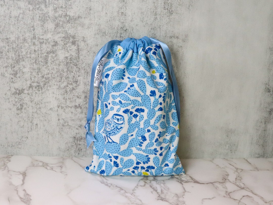 Prickly Pear Owl Drawstring Bag: Reusable Fabric Gift Wrap - Etsy