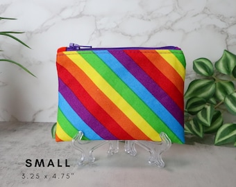 Beaded Crochet Rainbow Coin Purse Multicolor Zipper Pouch - Etsy