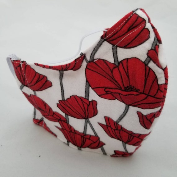 Poppy Mask Adult Child reusable mask washable mask face | Etsy