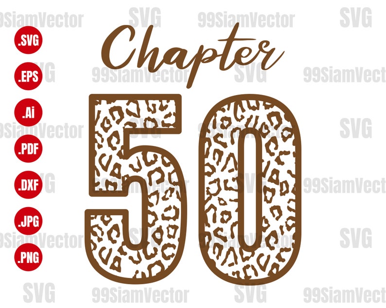 Chapter 50 Years 50th Birthday fifty svg Leopard Print | Etsy