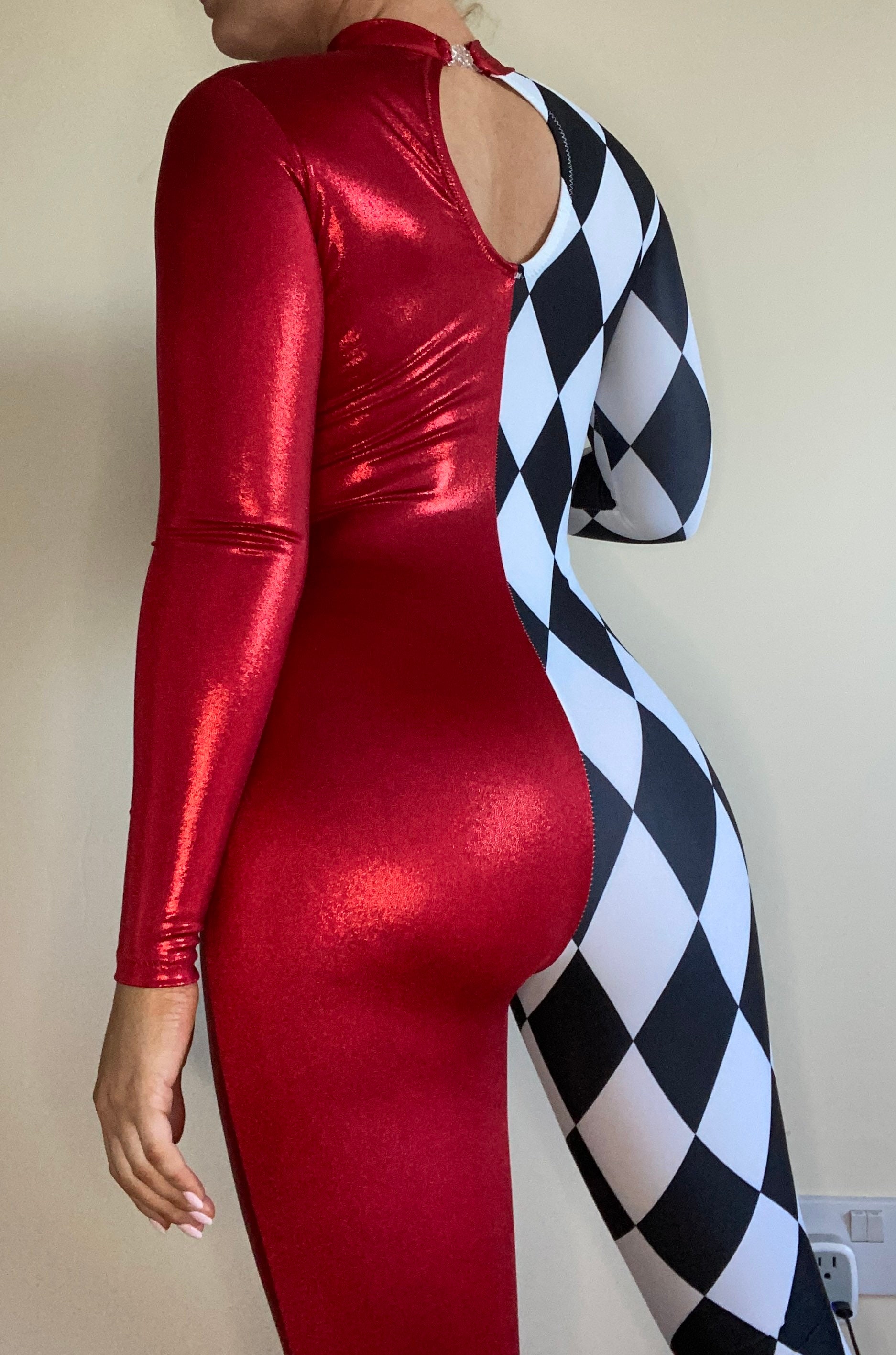CUSTOMISABLE Two Colour Catsuit Unitard - Half and Half Costume ...