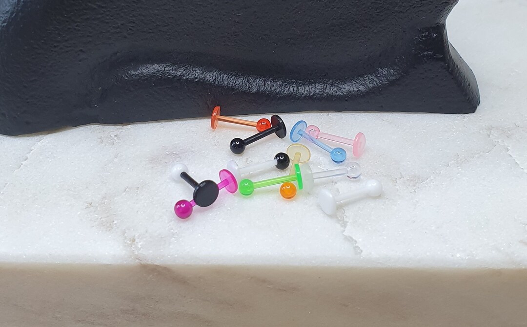 2X 16g (1.2mm) Acrylic Retainers and 3mm Ball, Bio Flex Retainers ...