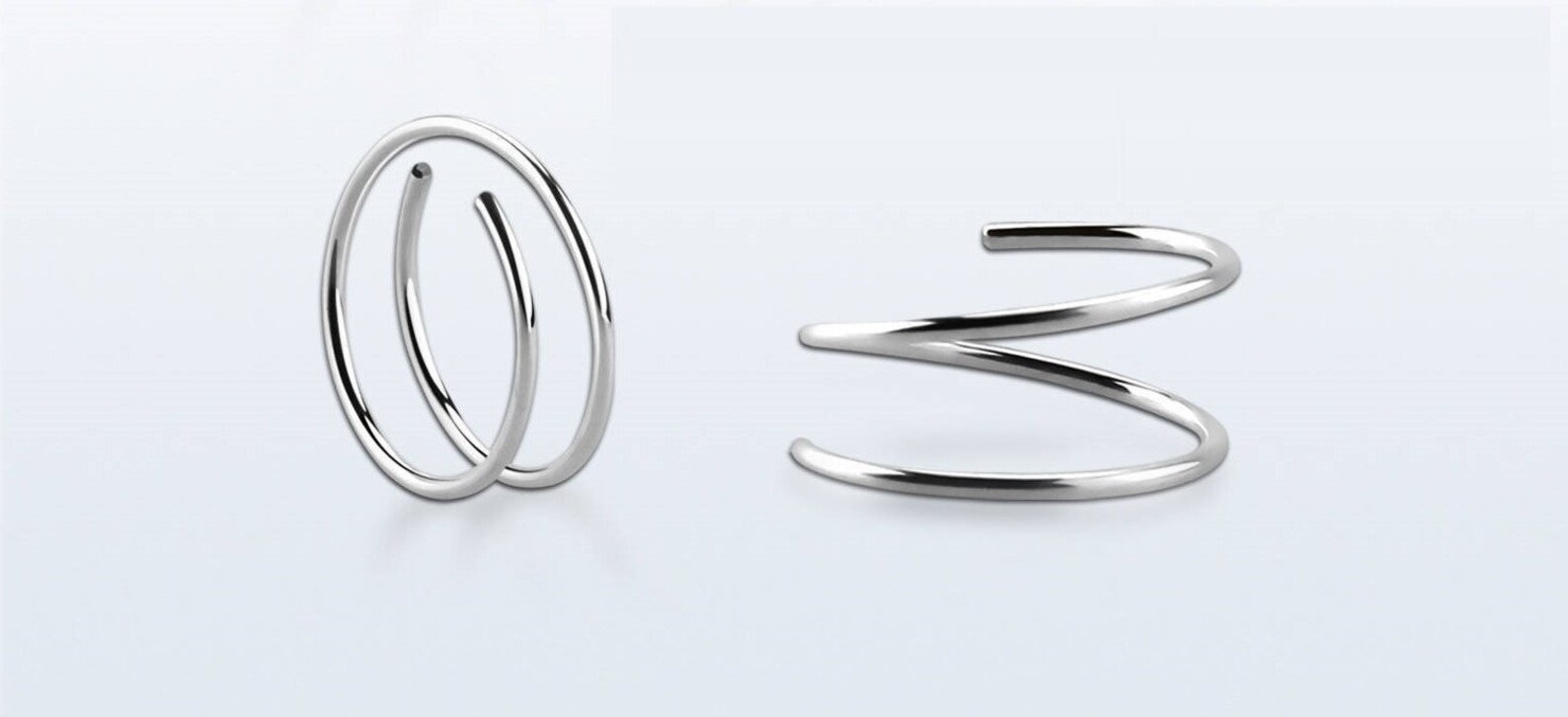 Double Spiral Ring 925 Sterling Silver Tragus Ear Cartilage | Etsy