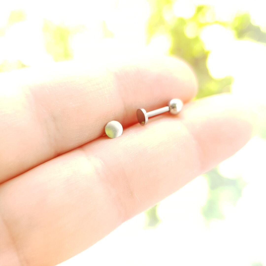 Round Top Earring, Screw Back Earring 316L Surgical Steel , Minimalist ...