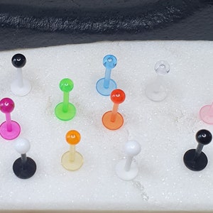 2X 16g (1.2mm) Acrylic Retainers and 3mm Ball, Bio Flex Retainers ...