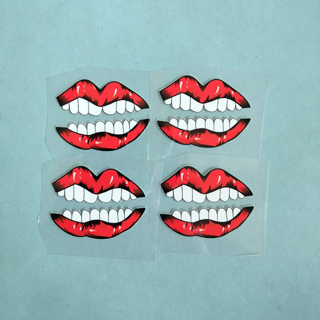 Lips Iron on Transfer Vinyl for Custom Shoes, Lips Iron on Patches ...