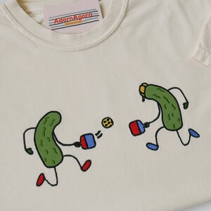 Pickles Playing Pickleball Appliqué T-shirt - Etsy