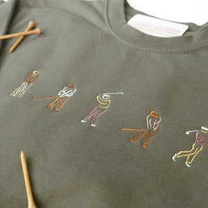 Golfers Swinging Golf Club Embroidered Sweatshirt - Etsy