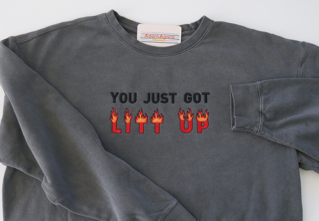 You Just Got Litt up Suits Inspired Embroidered Sweatshirt - Etsy