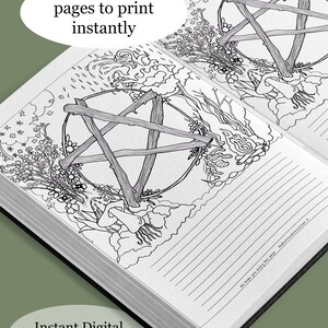 Book of Shadows Printable Stationary, Blank, Lined, Wicca Colouring ...