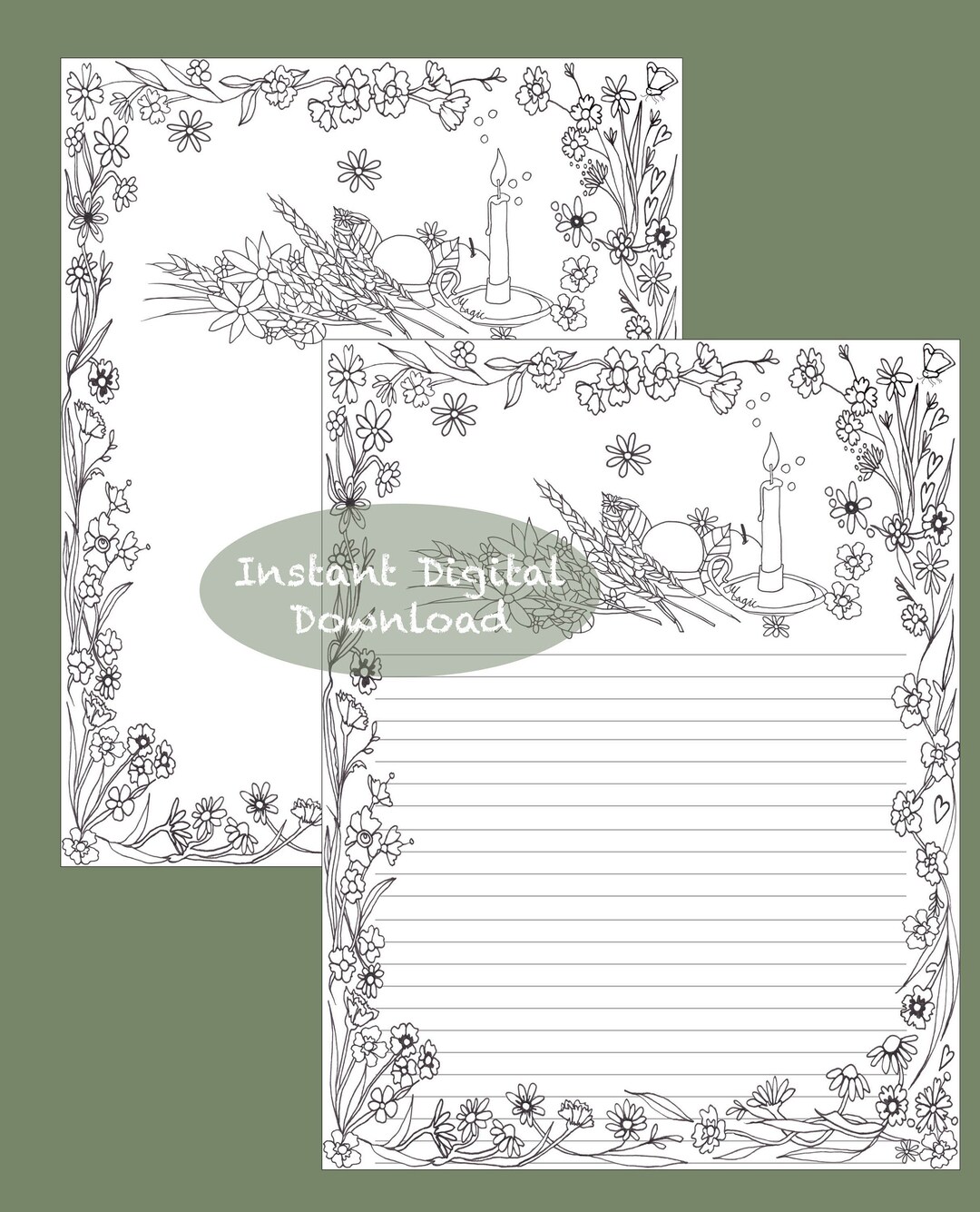 Book of Shadows Printable Stationery, Witchcraft, Wiccan, Digital ...