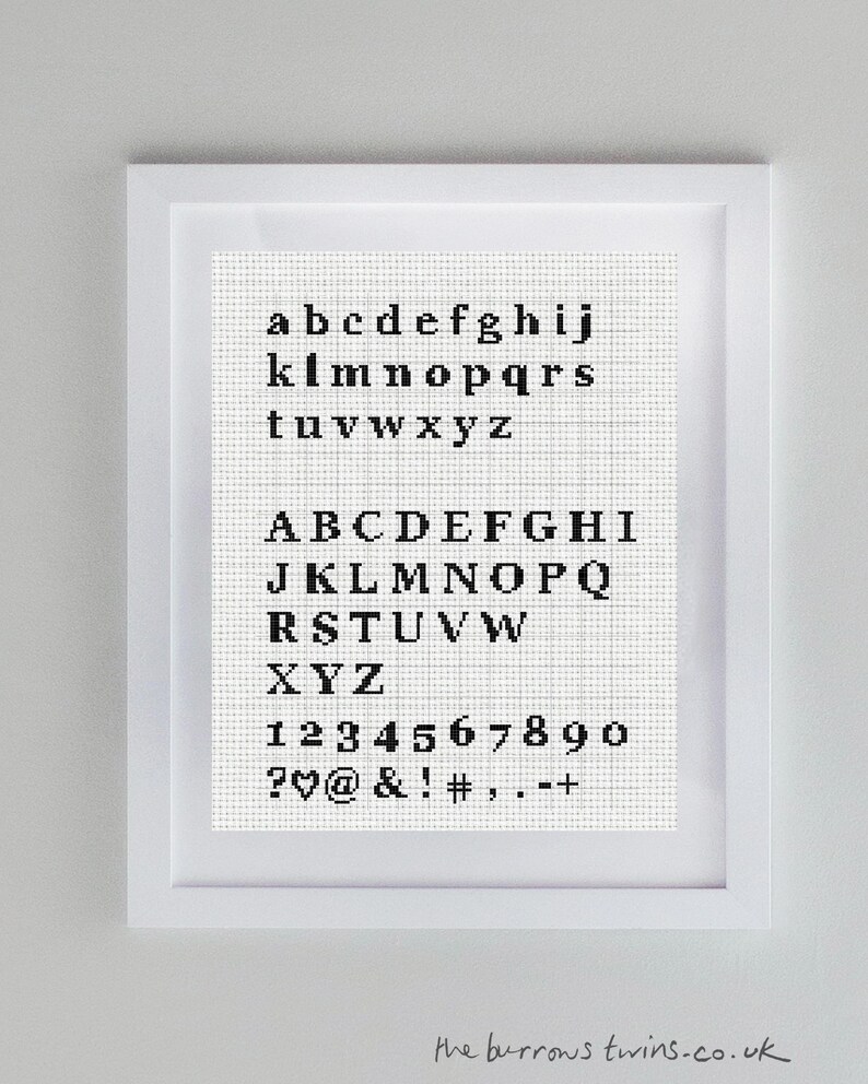 Cross Stitch Alphabet Pattern PDF Instant Download Modern Digital ...