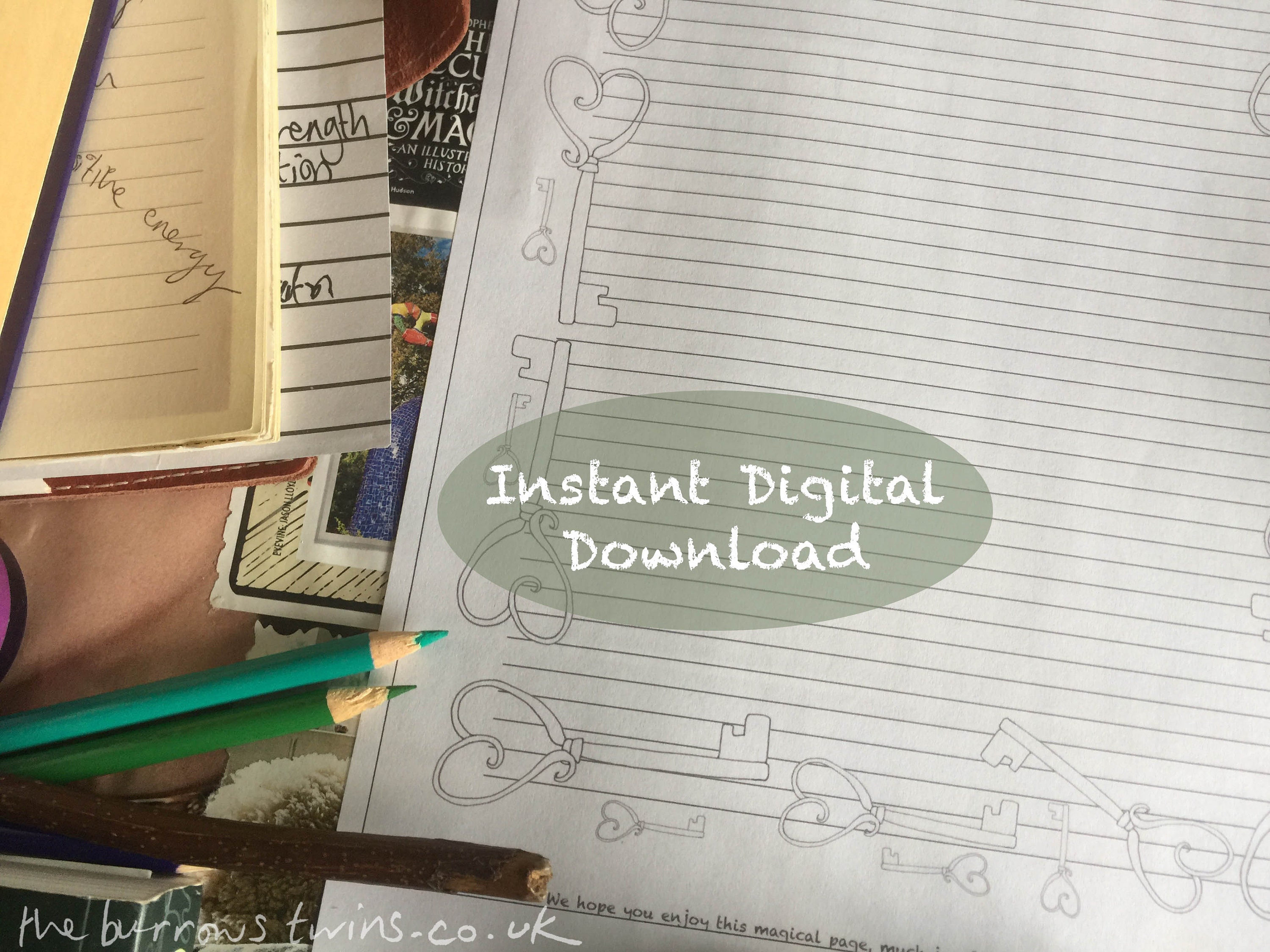 Printable Stationery, Digital Download Printable Journal Note Page ...