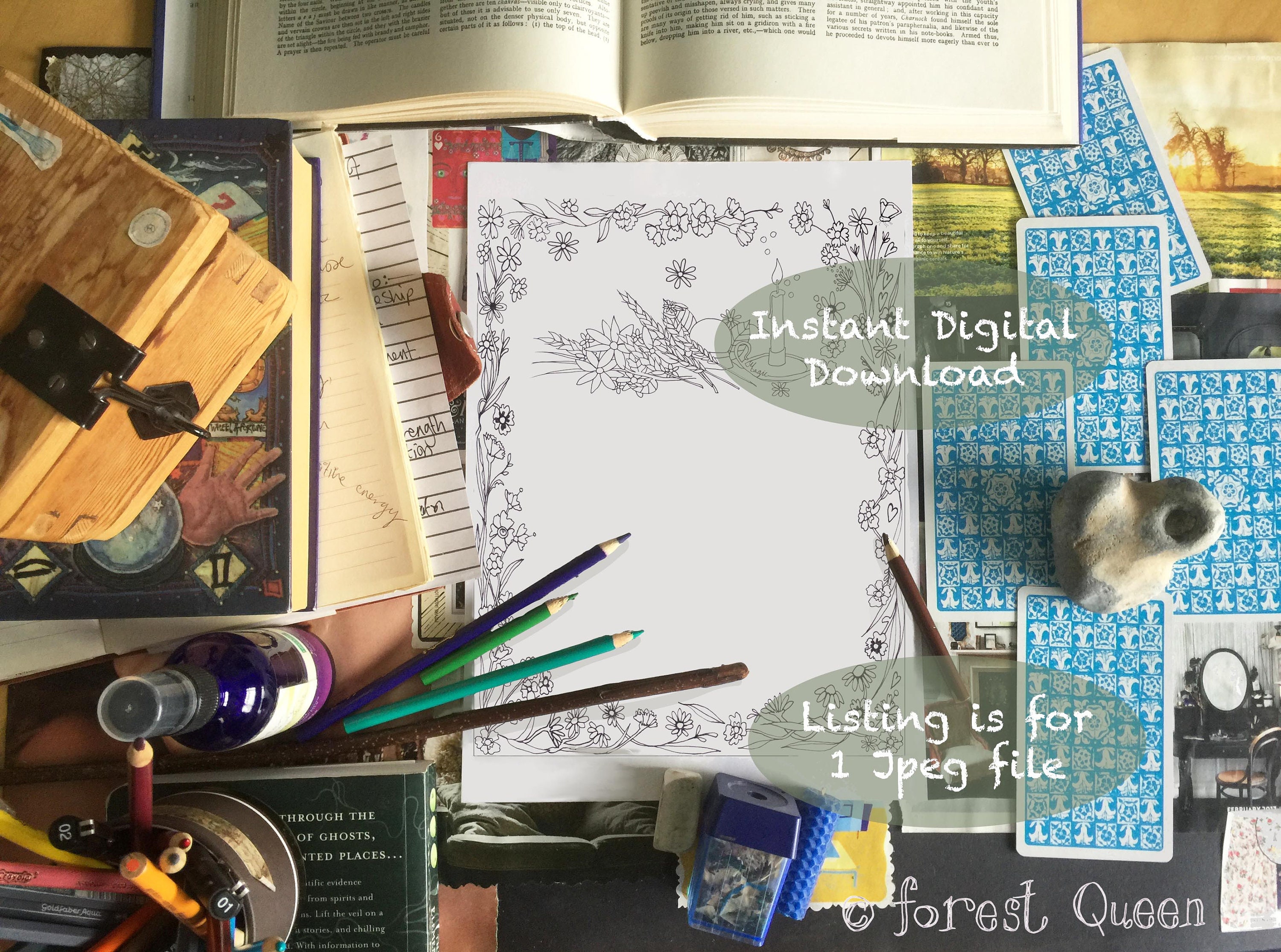 Book of Shadows Printable Stationery, Witchcraft, Wiccan, Digital ...