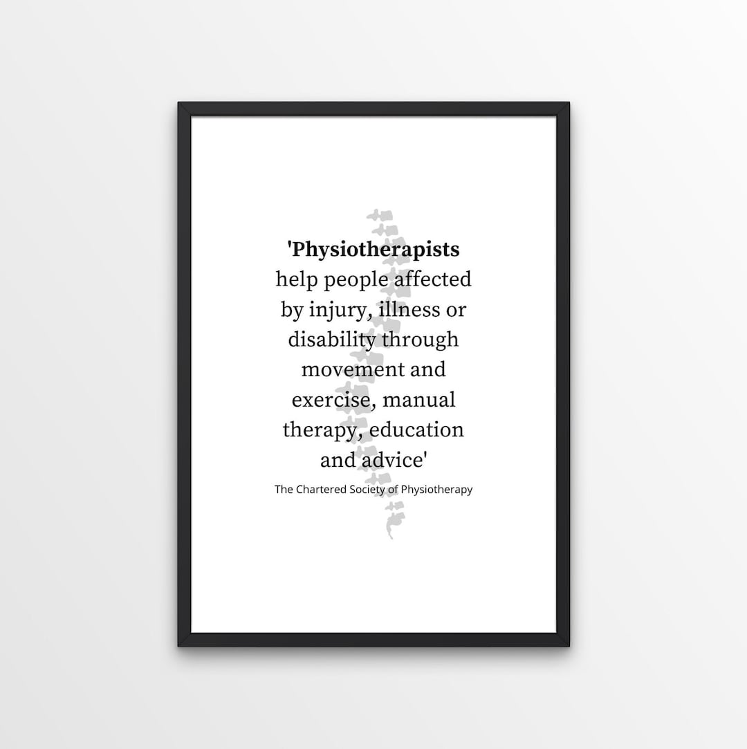 Physiotherapy, Physiotherapist Clinic Wall Art Poster, DIGITAL DOWNLOAD ...