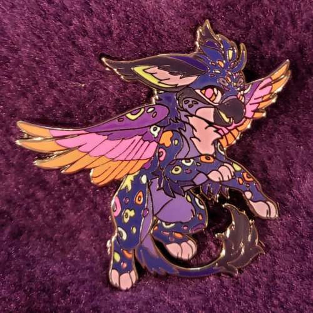 Enamel Pin - Yuuvie and Hyacinth - Fursona Pins Griffin Adopts #12 and ...
