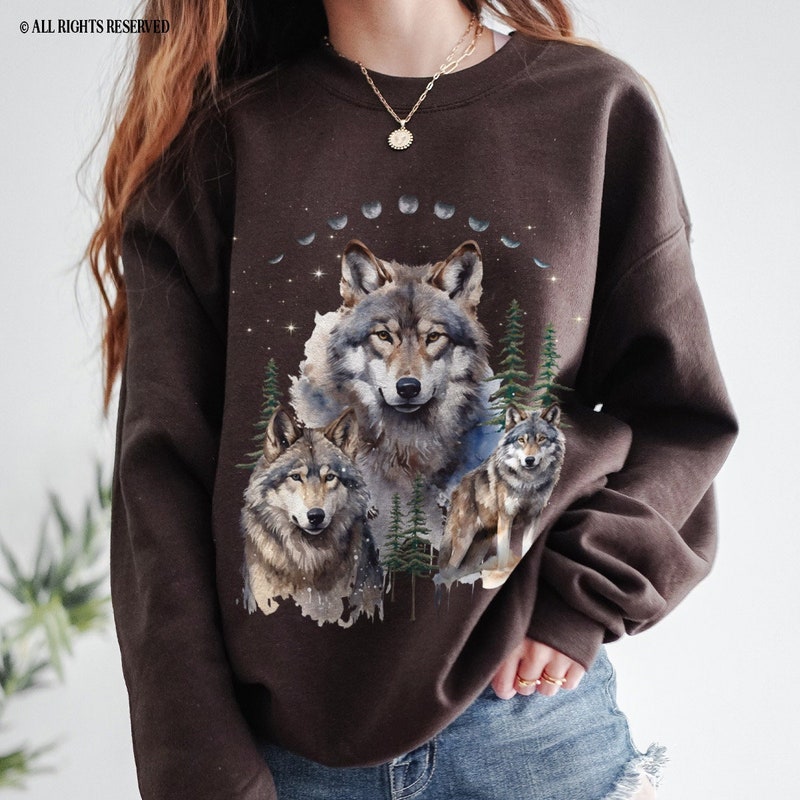 Wolf Sweatshirt - Etsy