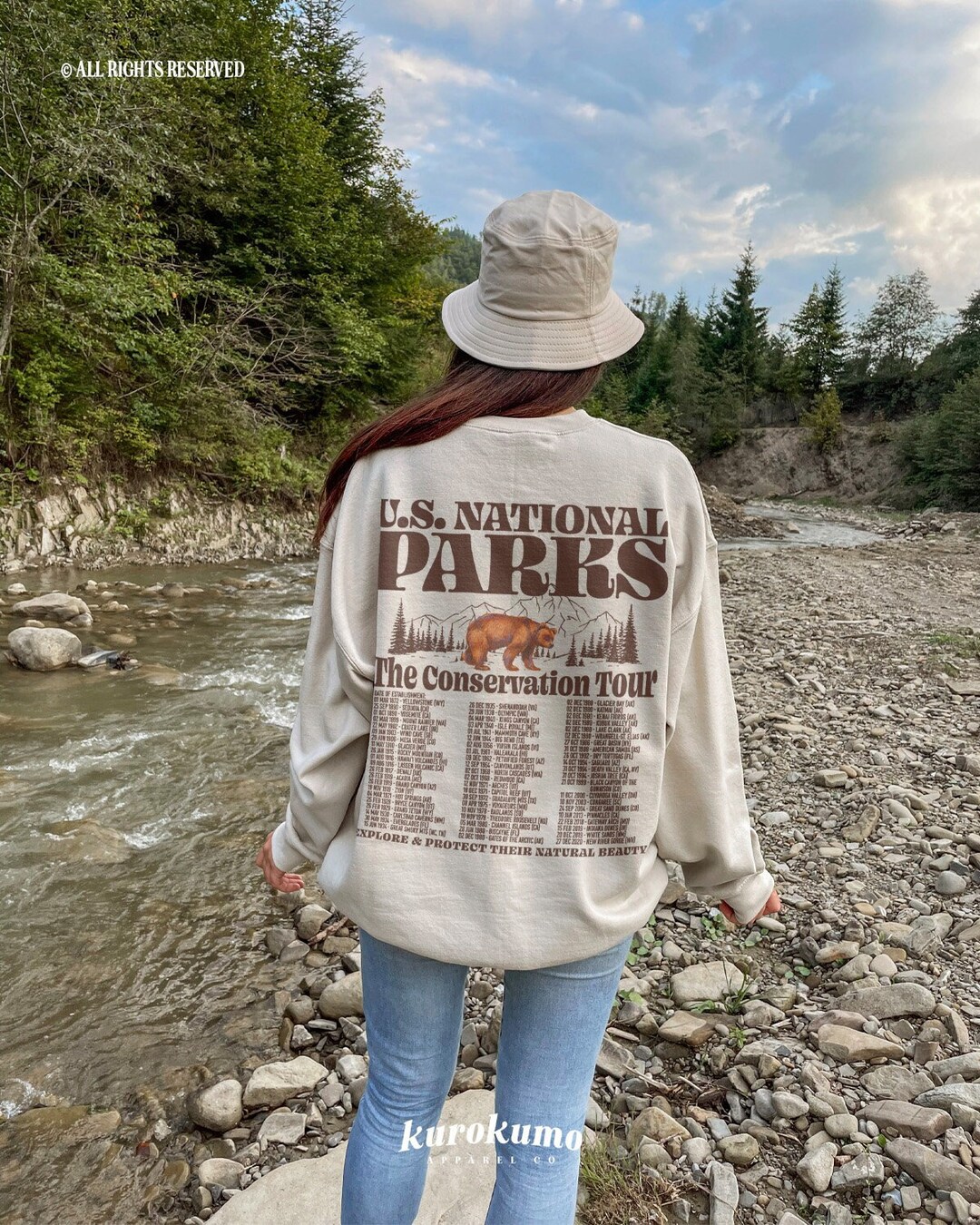 63 National Parks Crewneck Vintage Mountain Crewneck Park Ranger ...