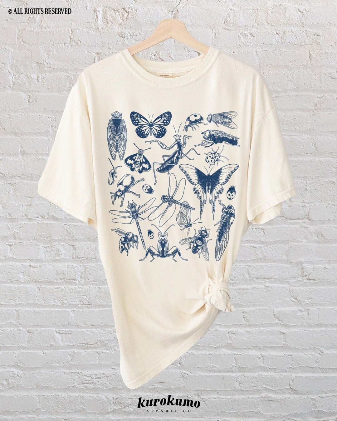 Vintage Insect Graphic Tee 90s Aesthetic Entomology Shirt Retro Tattoo ...