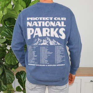 63 National Parks Crewneck Park Ranger Mountain Hiking Sweatshirt Retro ...