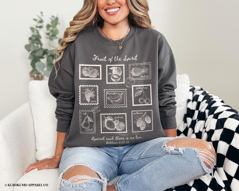 Fruit of the Spirit Bible Verse Crewneck Farmers Market Trendy ...